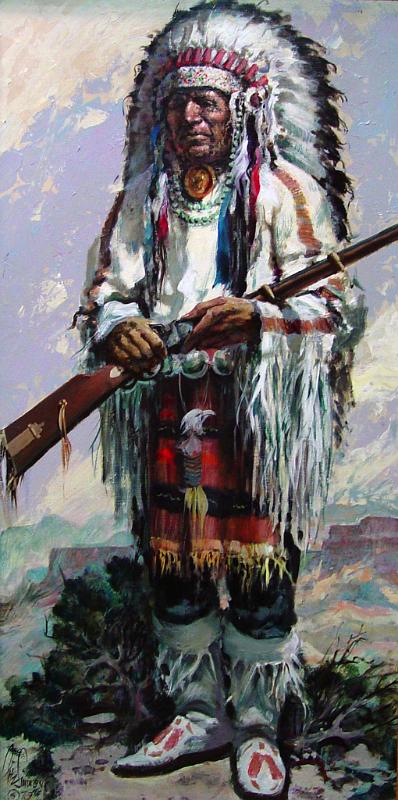 Portrait of Indian Chief – Works – Kodner Gallery Fine Art